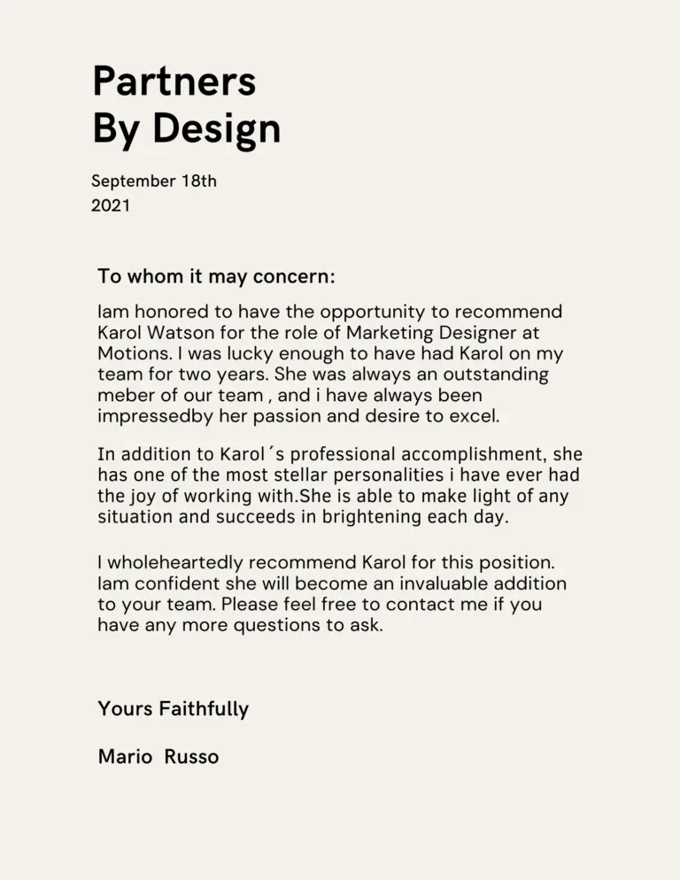 Carta De Apoyo Para Usciscarta De Recomendacion En Ingles