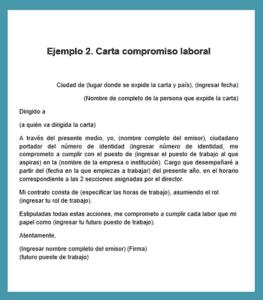 Carta de Compromiso Laboral. Ejemplos Descargables