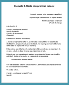 Carta de Compromiso Laboral. Ejemplos Descargables