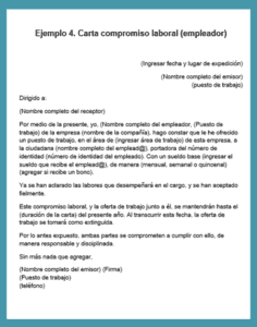 Carta de Compromiso Laboral. Ejemplos Descargables